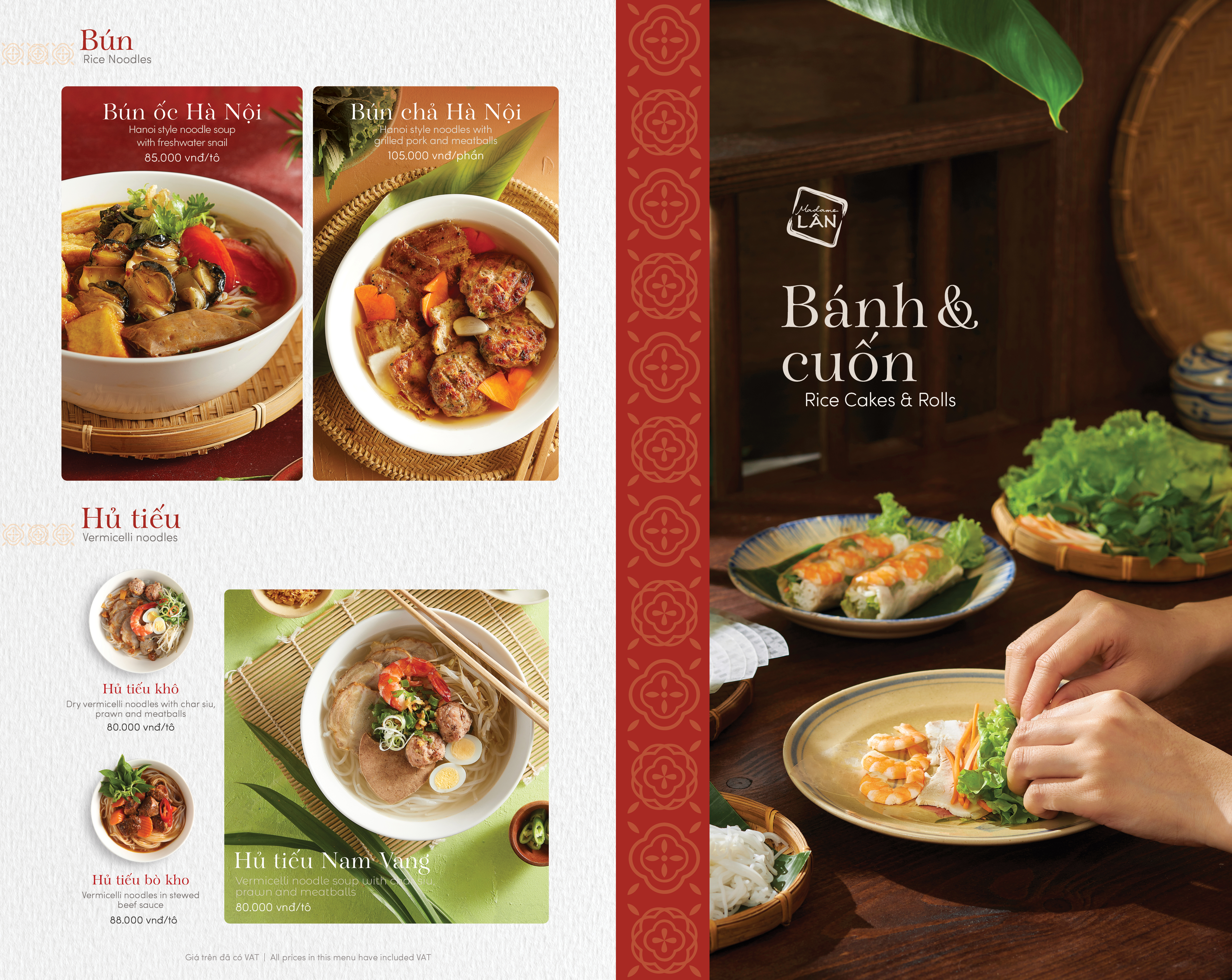 Thực đơn - Nhà hàng Madame Lân
